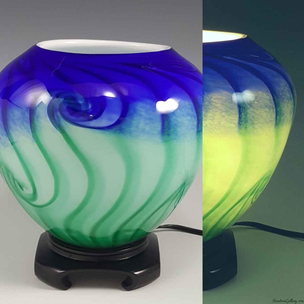Two-Tone Round Up Light – Rosetree Blown Glass Studio and Gallery