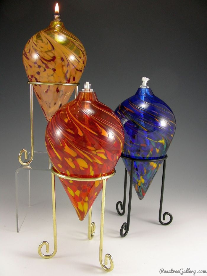 Pointed Oil Candle – Rosetree Blown Glass Studio and Gallery
